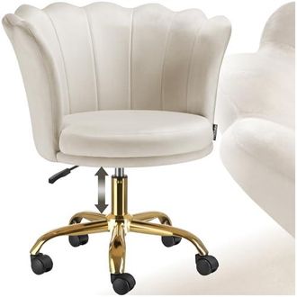 TecTake TecTake Chaise de Bureau Fauteuil Salon Confortable en Velours avec roulettes Fauteuil Relax Fauteuil Cocktail Moelleux Chaise Ergonomique pour Bureau