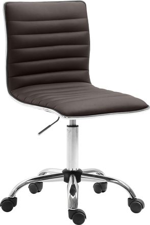 Clp Arbeitshocker höhenverstellbar Alamosa, ergonomischer Rollhocker mit Rückenlehne, Kunstlederbezug, drehbar Ideal für Büro & Praxis, Farbe:braun