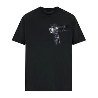 Maison Margiela Homme, Tops, Noir, Taille: L Taped Pocket Jersey T-Shirt