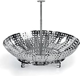 Barazzoni Körbe für Dampfgarer Korb Dampfreiniger mit Teleskopstiel Nickel Free CM23, Edelstahl, Stahl