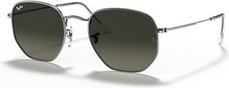 Ray-Ban Hexagonal Flat Lenses Sonnenbrillen Gunmetal Fassung Grau Glas 51-21