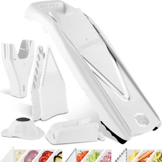 Börner Gemüsehobel V5 (Profi Set) - Verstellbarer V-Hobel 7-teilig mit 10 Schnittarten - Gemüseschneider mit Edelstahl V-Klinge - Küchenhobel inkl. Dockingst