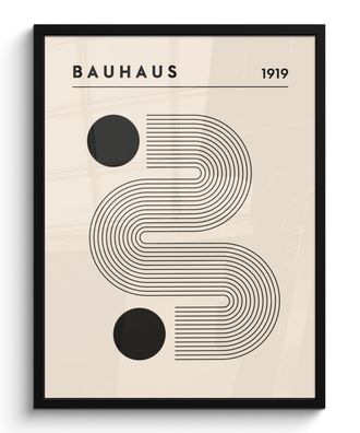 MuchoWow &copy; Wandbilder mit Rahmen 60x80 cm Wanddeko Bilder Wohnzimmer Moderne Zimmerdeko Geschenk Bilderrahmen Bauhaus - Abstrakte Kunst - Art- Vintage - Kunst