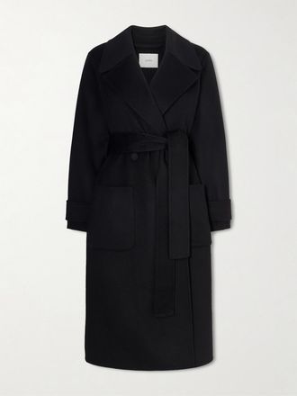 Joseph Arlina Mantel Aus Einer Woll-kaschmirmischung Mit Bindeg&uuml;rtel - Schwarz
