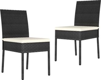 vidaXL Vidaxl - Chaises de salle &agrave; manger de jardin 2 pcs R&eacute;sine tress&eacute;e Noir