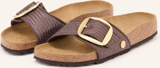 Birkenstock Pantoletten Madrid Big Buckle Raffia braun