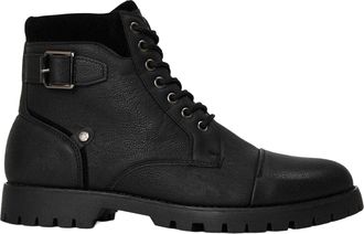 Original Penguin Unifarben Springerstiefel f&uuml;r Herren, Leder (Schwarz)