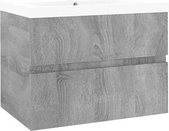 vidaXL Vidaxl - Waschbeckenschrank mit Einbaubecken Grau Sonoma Holzwerkstoff