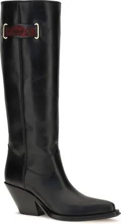 Chlo&eacute; Womens Azelan Over-The-Knee Leather Boots Black