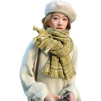 Generic QXDZSW &Eacute;charpe imitation cachemire pour femme - Sensation dhiver - Ch&acirc;le chaud - Mignon et polyvalent - &Eacute;charpe &agrave; carreaux pour femme, &Eacute;charpe 39, 200