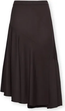 Elena Miro Femme, Jupes, Brun, Taille: 48 FR Jupe en flanelle avec drap&eacute;