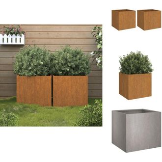 vidaXL Vidaxl - Jardini&egrave;res 2 pcs 32x30x29 cm acier corten - Jardiniere - Pot De Fleurs - Acier Corten - Bac &agrave; Fleurs - D&eacute;co Jardin