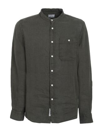 Woolrich BAND COLLAR LINEN SHIRT