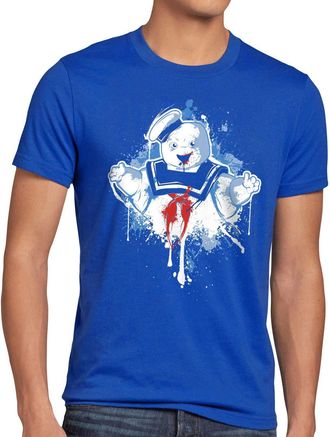 style3 Stay Puft Marshmallow Mann T-Shirt Herren geisterj&auml;ger schaumzucker, Gr&ouml;&szlig;e:5XL, Farbe:Blau