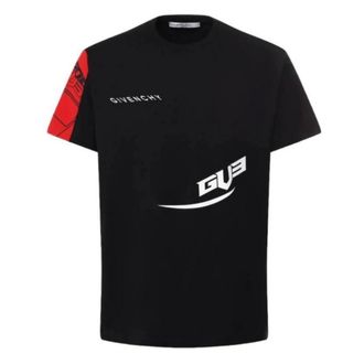 Givenchy Logo Bedrucktes T-Shirt in Schwarz - - Tops - Herren - Schwarzk - S