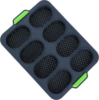 Luxshiny Backform Für Französische Brötchen Silikon Lebensmittelecht Antihaftbeschichtet Hitzebeständig Flexibel Für Ofen Und Kühlschrank Mit 8 Schlitzen Grau