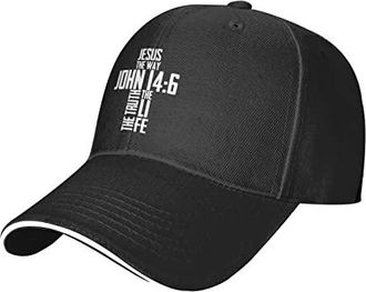 Generic Casquette Trucker Verset Chr&eacute;tien : J&eacute;sus, Le Chemin (Jean 14:6) R&eacute;glable Baseball Casquette L&eacute;ger Anti-Soleil Cap pour Hip Hop Les Saisons Ext&eacute;rieur