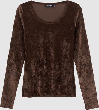 Jeanne Vouland Top Ronan Resille Effet Velours Chocolat