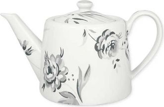 Green Gate Greengate Teekanne ASLAUG Wei&szlig; Kanne Porzellan Geschirr mit Blumen 1 Liter