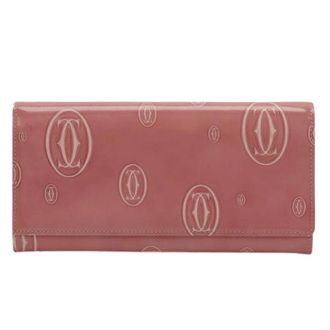 Cartier Pre-owned Portefeuille Bifold Cuir Verni Rose - Femme - Pre-owned - Rose - Taille: ONE Size