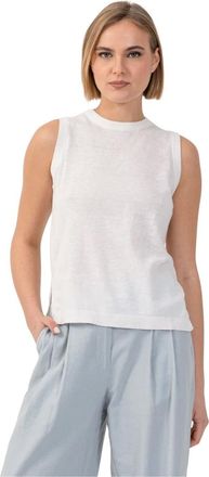 Kocca Femme, Tops, Blanc, Taille: 40 FR Haut Chic Sans Manches &agrave; Col Montant