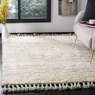 Safavieh Eugenie Boho Chic Tapis à Franges touffeté à la Main Ivoire/Gris 160 x 228 cm