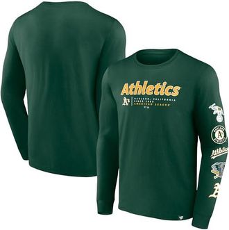 Fanatics T-shirt officiel MLB &agrave; manches longues Oakland Athletics - Vert, vert, XXL