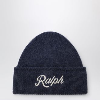 Polo Ralph Lauren Navyblaue M&uuml;tze aus Wollmischung