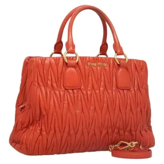 Miu Miu Pre-owned Cuir sacs-main - Femme - Pre-owned - Orange - Taille: ONE Size