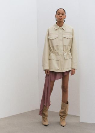 Mango Parka oversize avec poches &eacute;cru - Femme - XS - MANGO