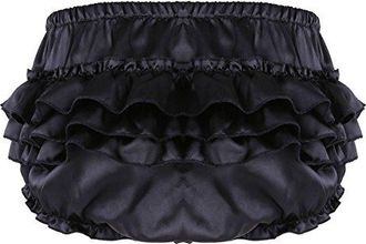 dPois Homme Slip à Volants Jupette Plissée Sissy sous-vêtements Lingerie en Satin Culotte Masculine Multi-Couches Pantalon Court Cosplay Costume Boxer Caleç