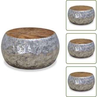 vidaXL The Living Store Couchtisch Aluminium Teak 60x60x30 cm - Aluminium Couchtisch