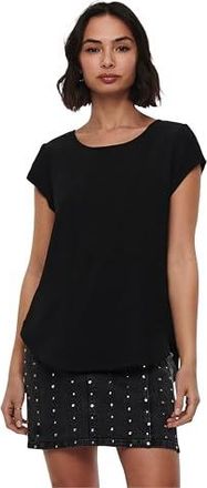 Only Only Femme Onlvic S/S Solid Top Noos Wvn T Shirt, Schwarz (Black Black), 36 EU