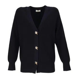 Elisabetta Franchi Femme, Pulls, Bleu, Taille: 40 FR Cardigans