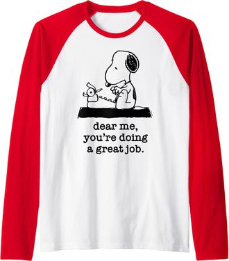 Peanuts Snoopy Typewriter Dear Me Raglan