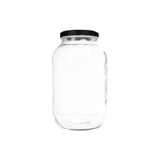 mikken Art XL Einmachglas 3400 ml mit Schraubverschluss schwarz, Vorratsglas Glasdose