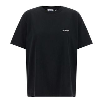 Off-white Rundhals-T-Shirt aus Baumwolle - - Tops - Damen - Schwarzk - M