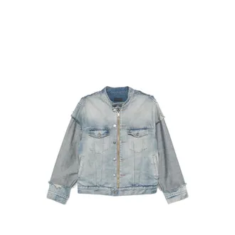 Haikure Distressed Panelled Denim Jacket