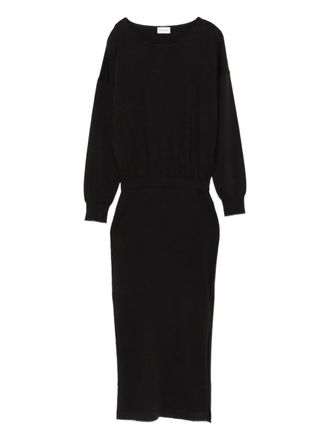 P.A.R.O.S.H. robe mi-longue à encolure bateau - Marron