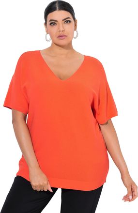 Ulla Popken Damen gro&szlig;e Gr&ouml;&szlig;en &Uuml;bergr&ouml;&szlig;en Plus Size Pullover, Rippstruktur