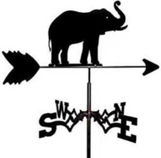 Generic Wetterfahne Aus Schwarzem Metall, Windrichtungsanzeiger f&uuml;R Schuppen, Garten, Terrasse, Dekoration, Windrichtungsanzeiger f&uuml;R Den Au&szlig;Enbereich(A21)