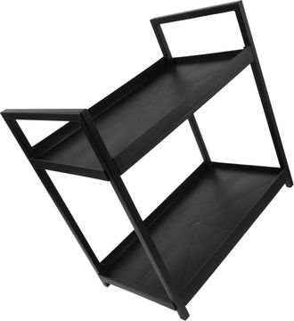 Cabilock Zweistöckiger Badezimmer Organizer Stehendes Regal für Schmuck und Make Up Ablageplatz für Kosmetik und Toilettenartikel Schwarz