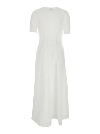 Herno Womens Long Dress White Tech Fabric Polyester
