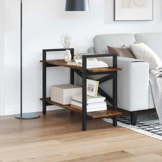 vidaXL vidaXL &Eacute;tag&egrave;re Ch&ecirc;ne fum&eacute; 100 x 33,5 x 64 cm Bois ding&eacute;nierie
