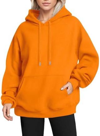 Generic Sweat &agrave; capuche pour femme - Pull surdimensionn&eacute; - D&eacute;contract&eacute; - Manches longues - Automne - Hiver - Veste &agrave; capuche avec poche - Manteau long - Loisi