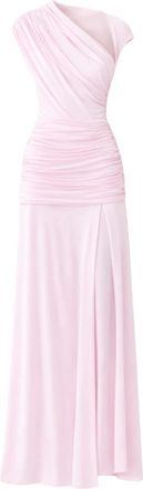 Self Portrait Femme, Robes, Rose, Taille: 34 FR Robe Longue Maxi en Jersey Drap&eacute;