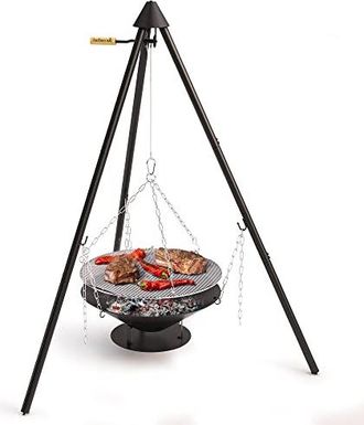 Barbecook Barbecook Holzkohle Schwenkgrill mit Dreibein-Gestell höhen-verstellbar inklusive Feuerschale und Tragetasche, schwarz, 61x61x22,5 cm, 61.0x61.0x22.5 
