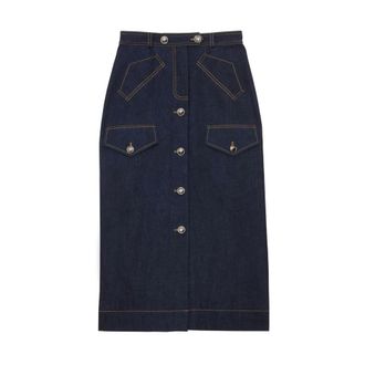 Ines De La Fressange Eral Skirt - Femme - Jupes - Bleu - Taille: 40 FR