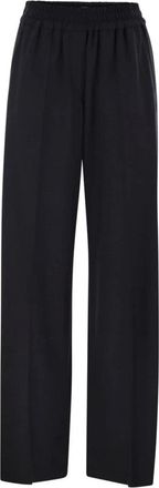 Brunello Cucinelli Femme, Pantalons, Bleu, Taille: 40 FR Pantalon Large en Laine Tropicale de Luxe