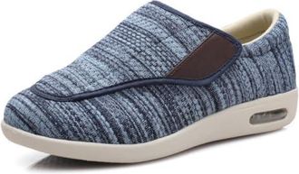 Generic Unisexe Chaussures Diabétiques Large Largeur Ajustable Personnes Âgées OEdème Pantoufles Respirable Antidérapant Coussin dair Baskets Orthopédiques,Bl